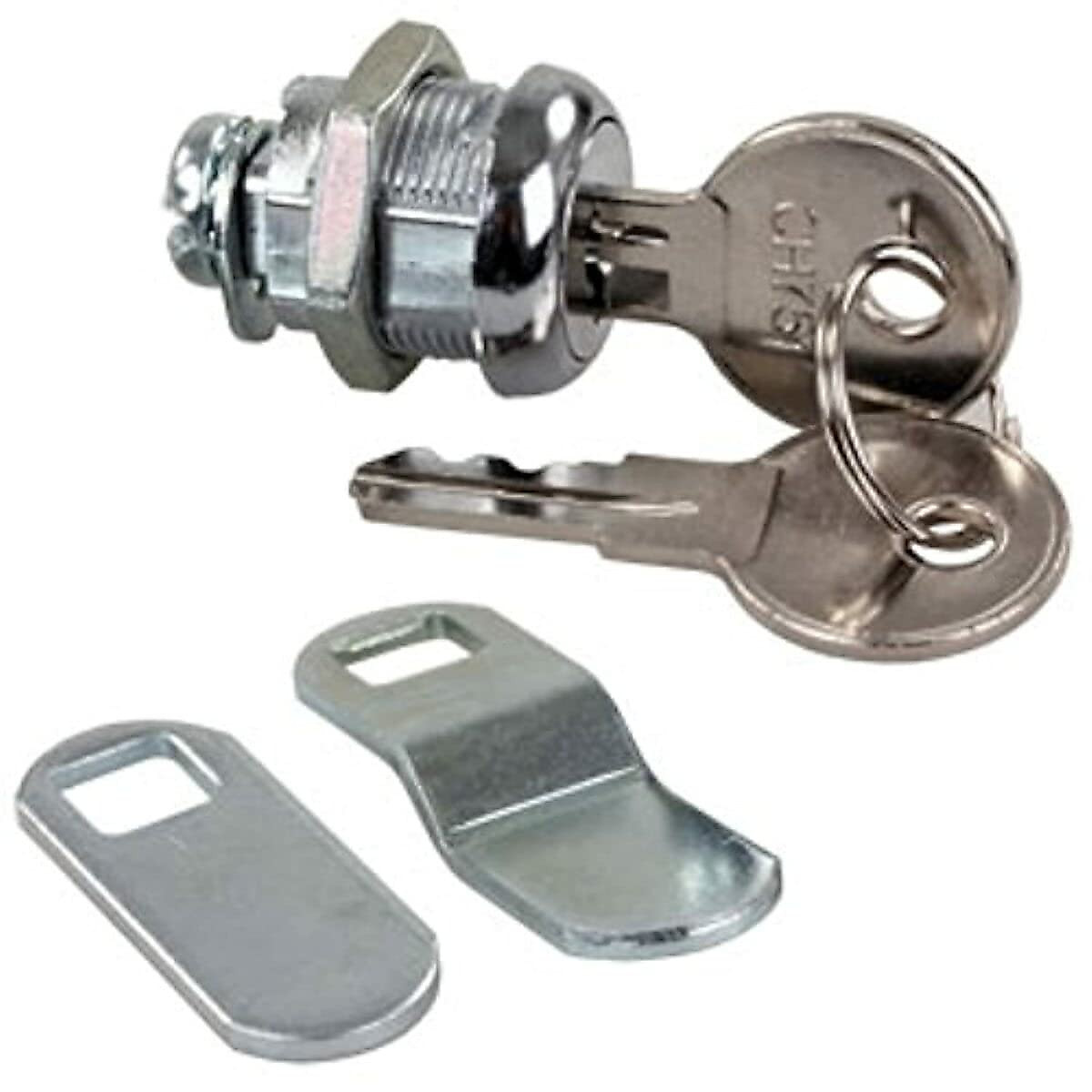 JR Products 00305 Standard Compartment Door Key Lock - 5/8", Silver