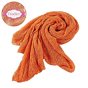 Tinksky Long Ripple Wrap, DIY Newborn Baby Photography Wrap-Baby Photo Props Favors Christmas Gift (Orange)