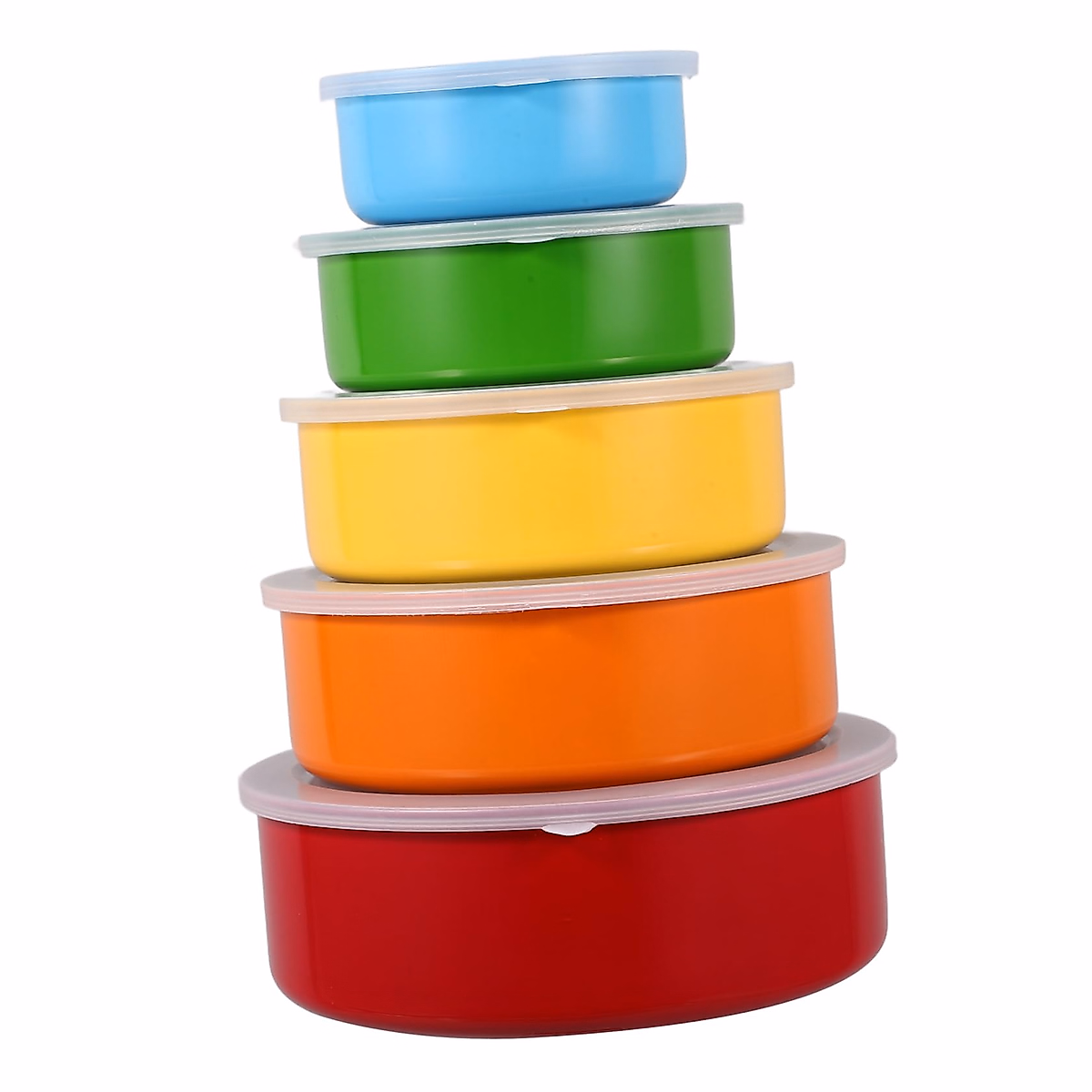 MUSISALY 5 Pcs Crisper Snack Containers Stainless Steel Food Containers Metal Food Containers with Lids Stainless Steel Containers with Lids Stainless Steel Bowls Food Preservation Bowls