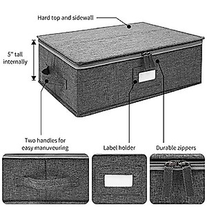 popoly Cup and Mug Storage Box 2 Pack, China Storage Boxes Containers Holds 12 Coffee Mugs and Tea Cups with Lid and Handles, Hard Top, Sides and Stackable