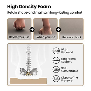 Stricklandhome Outdoor Chair Cushions Set of 2 for Patio Furniture, Square Corner Patio Chair Cushions with Ties, Outdoor Dining Chair Cushions,18.5" X 16" X 3"