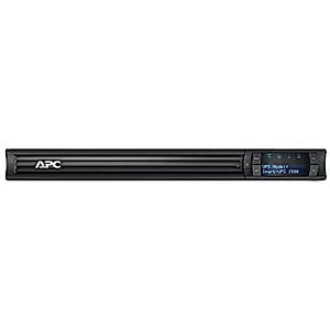 APC 1500VA Smart UPS with SmartConnect, 1U Rack Mount UPS, SMT1500RM1UC Sinewave Battery Backup, AVR, 120V, Line Interactive Uninterruptible Power Supply