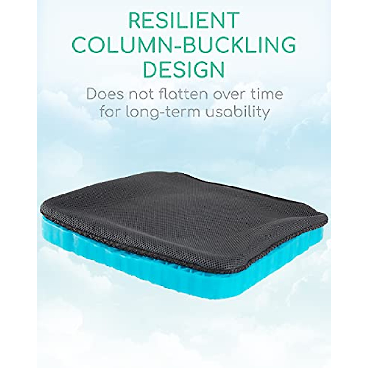 Gel Seat Cushion (Gray) by Xtra-Comfort - Seat Pad for Cars, Outdoors, Kitchens, Offices and Wheelchairs - Butt Cushion for Coccyx, Tailbone Pain and Lower Back, Sciatica Issues - Sitting Upholstery