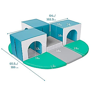 ECR4Kids SoftZone Triple Tunnel Maze, Toddler Playset, Contemporary, 9-Piece