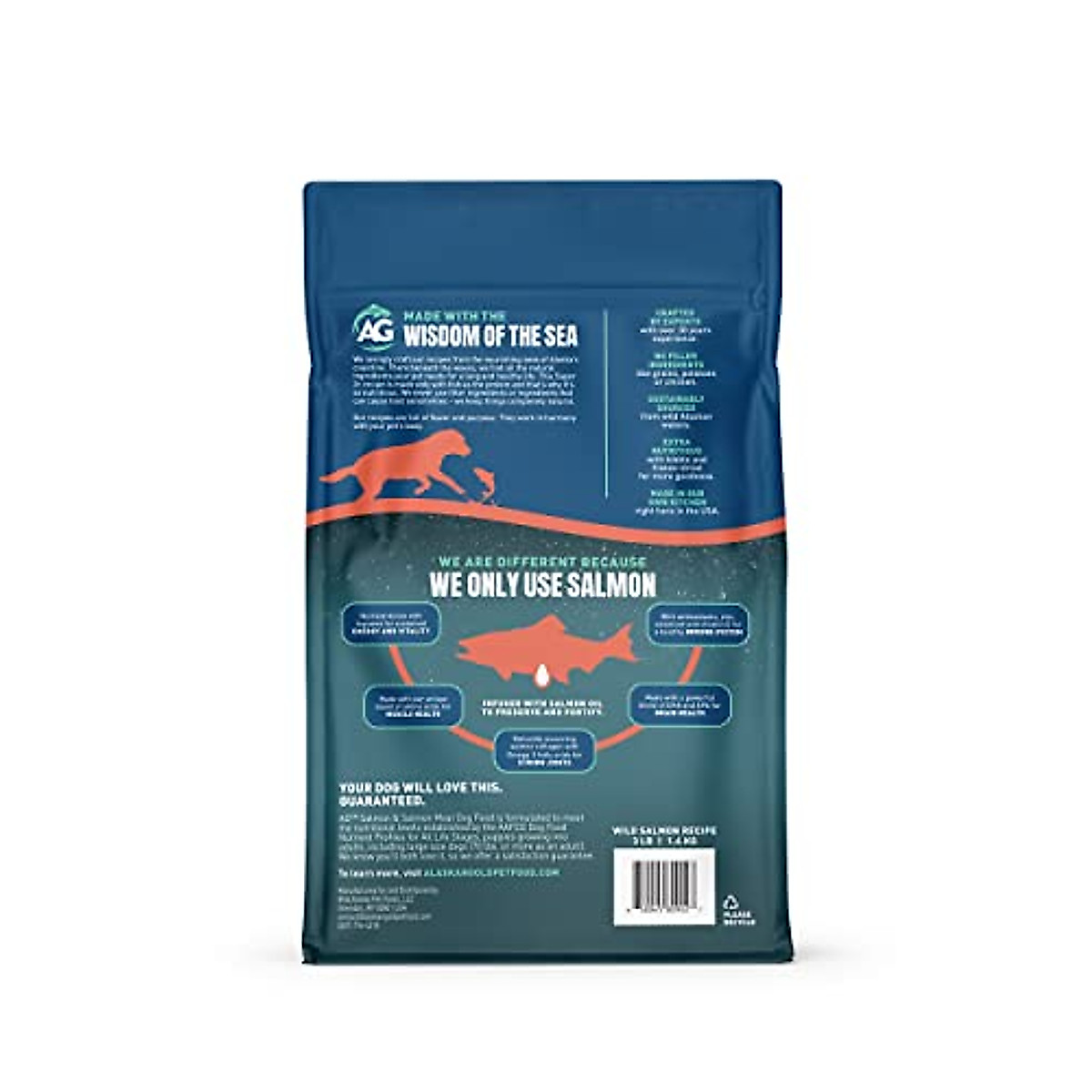 Alaskan Gold SUPER3+ (Salmon+Freeze Dried Raw Salmon+Salmon Fish Oil) Dry Dog Food | Puppy & Adult | High-Protein | Grain-Free | Allergy & Digestive Support| All-Natural | 3-lbs