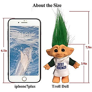 2packs Vintage Troll Dolls Set,Lucky Doll Chromatic Adorable for Collections, School Project, Arts and Crafts, Party Favors (Style5-Lucky+Best Friend)