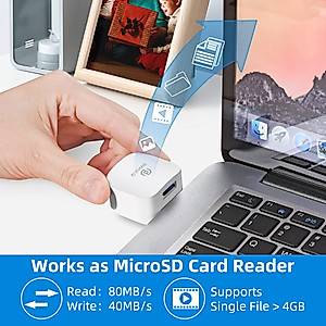 PL ZMPWLQ Auto Backup Adapter 256GB|Photo Stick| Photo & Video Backup Storage| Data Cube for Phone Pictures| Backup Flash Drive| external storage device| transfer photo device| for iPhone/iPad/Android