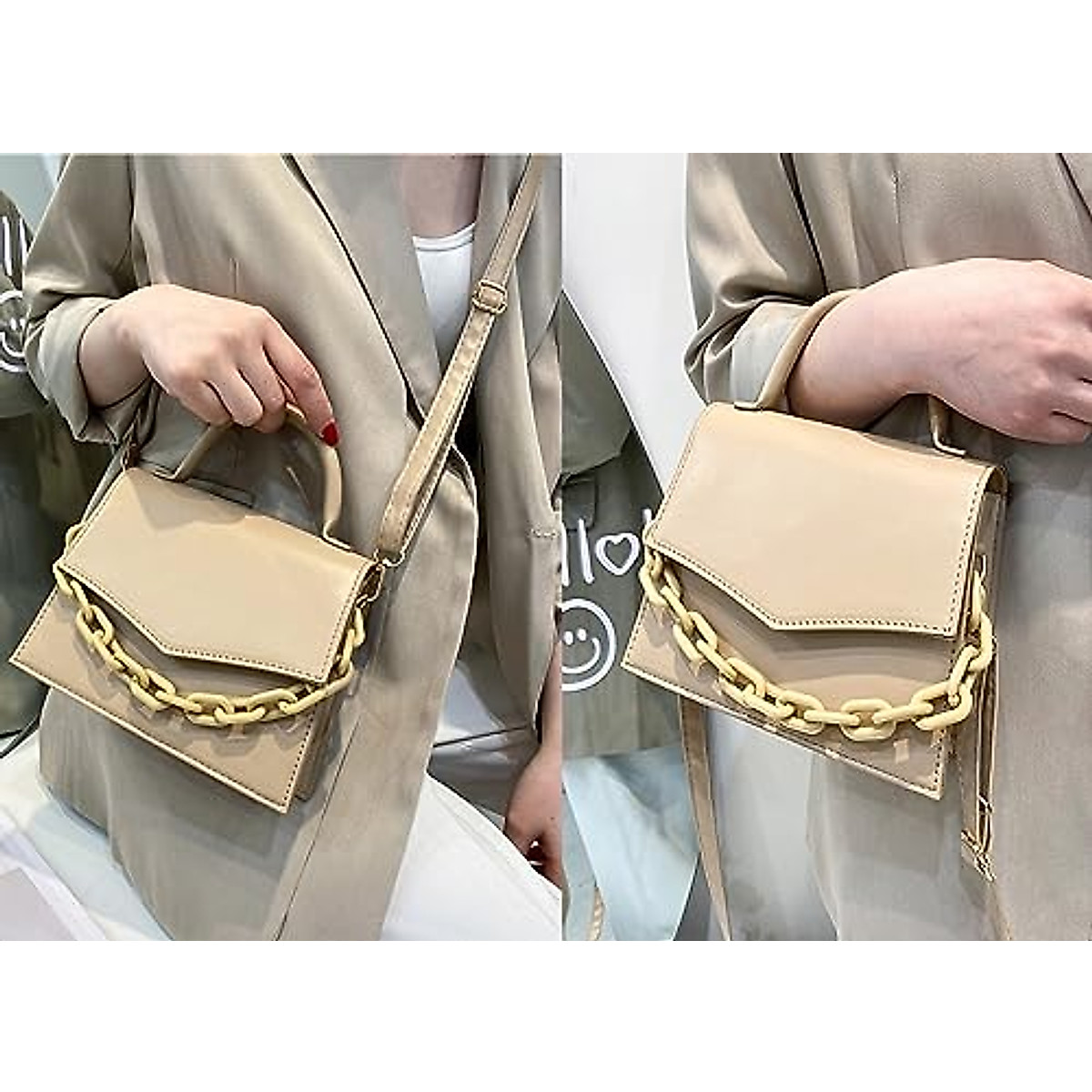 BIBDOO Mini Purses for Women Small Handbag Cute Crossbody Bag (Khaki)
