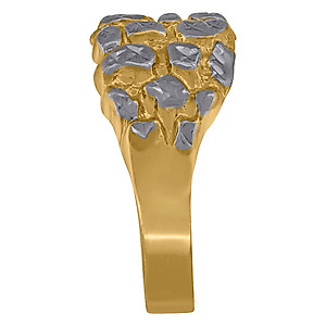 10k Two tone Gold Womens Nugget Fashion Ring Jewelry for Women