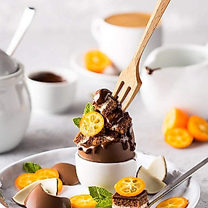 Wood Forks,AYFDISHS 5 Pieces Reusable Wooden Fork for Eating,7.5Inch Japanese Wood Salad Dinner Forks,Eco-friendly Wooden Flatware Set for Cooking, Dessert, Fruits, Salad