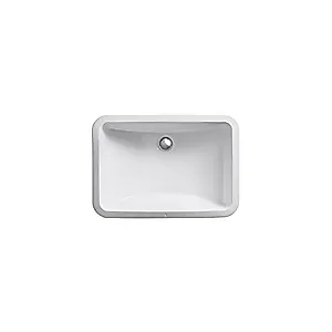 Ladena 2214-0 Rectangular undermount Bathroom Sink with Curved Bottom, 20-7/8" W x 14-3/8" L, White