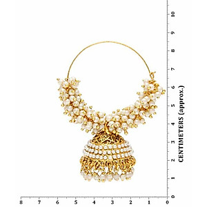 Crunchy Fashion Bollywood Stylish Traditional Indian Jewelry Meenakari Jhumka Earrings for Women, Large, Metal, cultured pearls