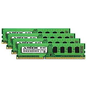 A-Tech 8GB (4x2GB) RAM for Dell Inspiron 580, 580s | DDR3 1333MHz DIMM PC3-10600 240-Pin Non-ECC UDIMM Desktop Memory Upgrade Kit