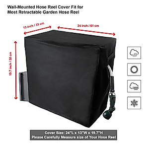 Gulabia Wall-Mounted Hose Reel Cover - Outdoor Garden Water Faucet Hanger - Protector From Dust, Rain, Snow and Sun - Fits Most Retractable Garden Hose Reels