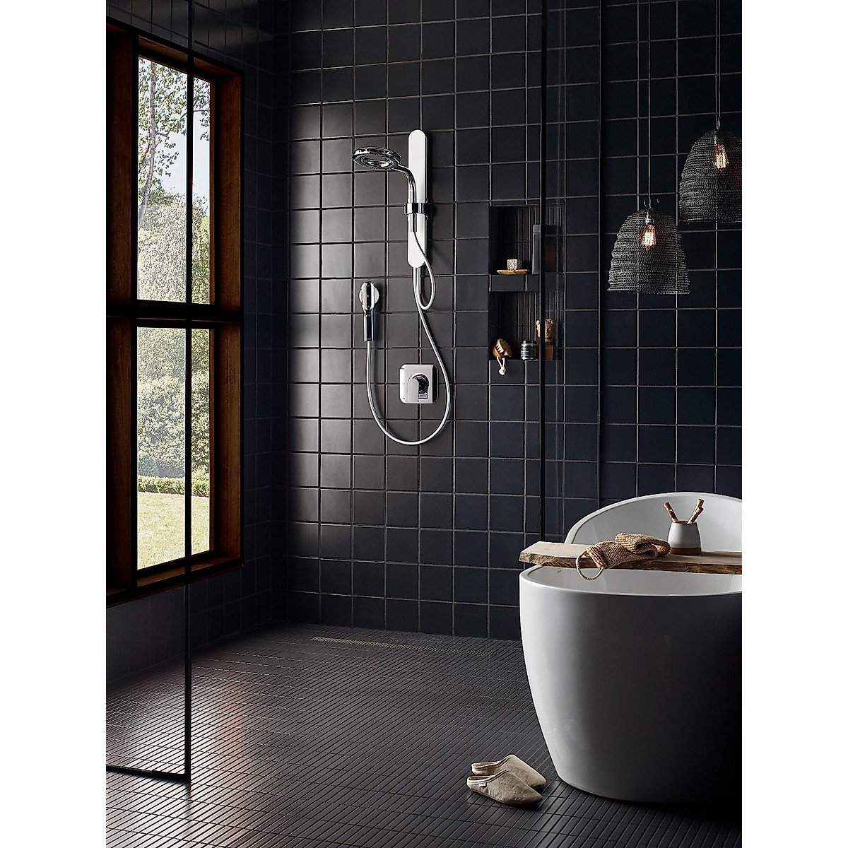 Moen N207C0CH Spa Shower including Rainshower, Handshower and Magnetic Dock, Chrome/White
