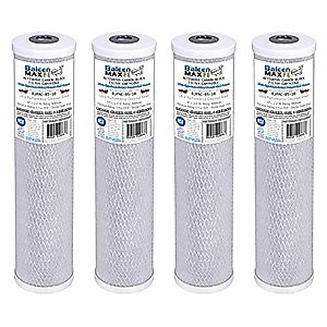 4-Pack of Baleen Filters 10" x 2.5" 0.5 Micron Coconut Shell Performance Carbon Filter Cartridge Replacement for HDX SMCB-2510, Watts MAXVOC-975, Pentek CBC-10