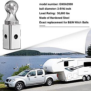 GNXA2000 2-5/16" Gooseneck Ball Hitch, Gooseneck Trailer Ball, Replacement Gooseneck Ball, Compatible with B&W Trailer Hitches，30,000lbs Load Capacity