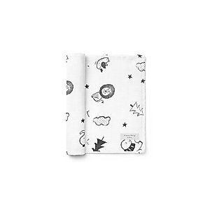 Safari Animals Muslin Baby Blanket | Ultra Soft | Organic Cotton Muslin Blanket | 44''x44'' | Super-Large | Unisex Baby Cotton Muslin Swaddle Blanket