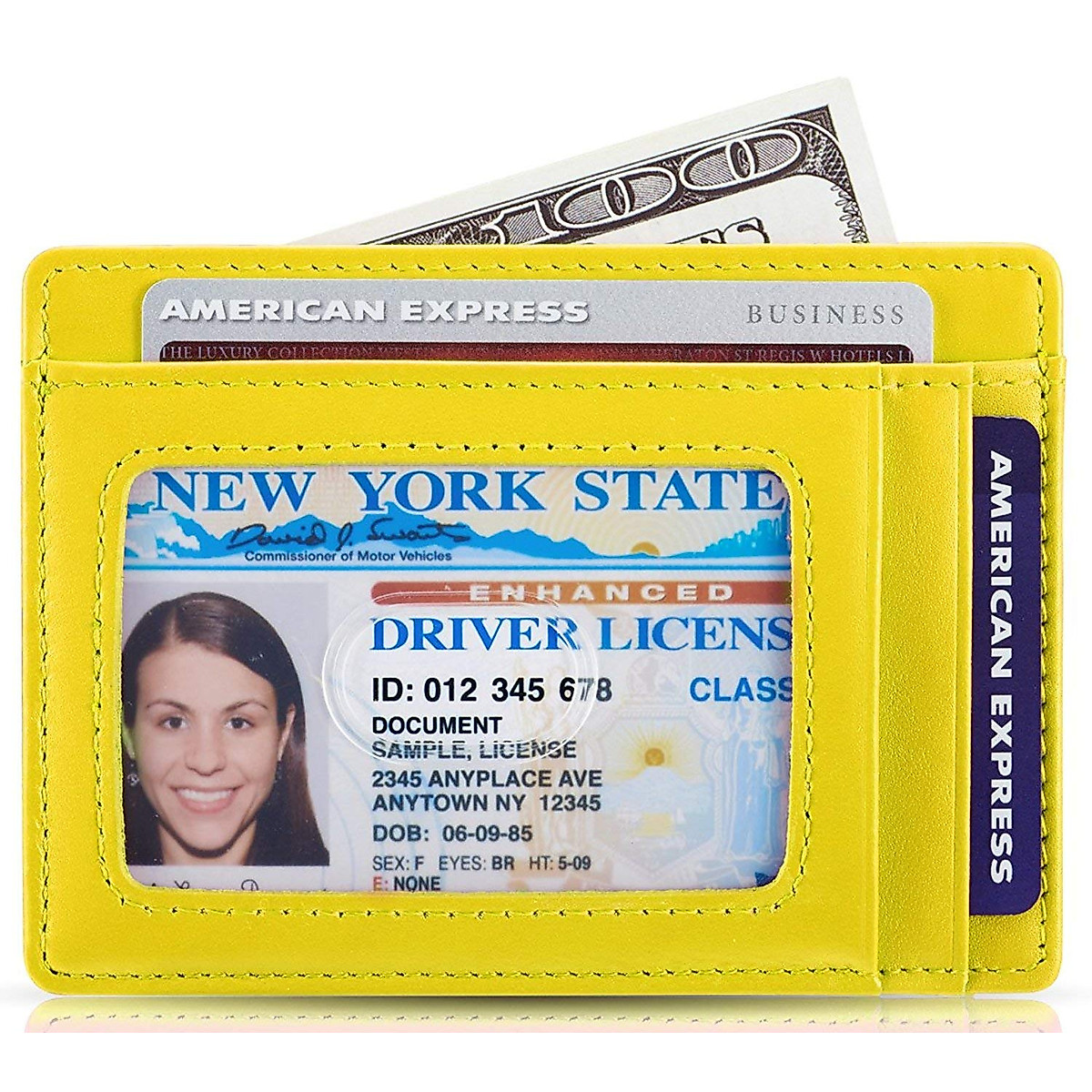 KALMORE Women's Credit Card Holder, Yellow, One Size