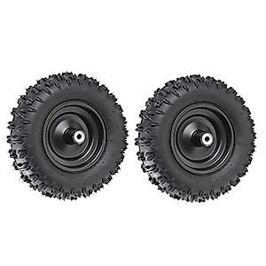 ZXTDR 2pcs 4.10-6 Front Tubeless Tire With Rim and 6001ZZ Bearings for Scooter Quad Bikes 4 Wheelers Go Kart ATV
