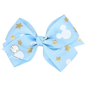 6pc 5" Large Hair Bows for Girls with Heart Emblem (D)