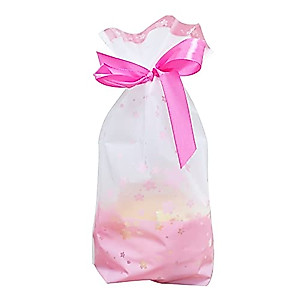 Bitray 50pcs Drawstring Gift Bags Sakura Pattern Candy Cookies Treat Bags for Christmas,Birthday,Wedding
