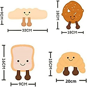 Croissant Plush Bread Pillow Toy, Food Plush Pillow Cute Plush Stuffed Animals Toy Funny Soft Food Plushies Toy for Gifts for Kids Birthday