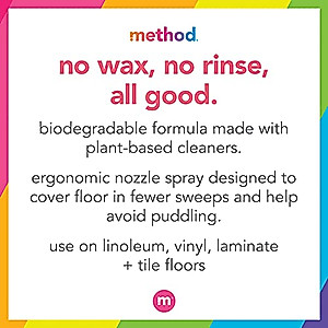 Method Hardwood Floor Cleaner Squirt + Mop Bottle, Spearmint Sage, For Sealed Hardwood and Laminate Floors, 25 Fl Oz (Pack of 6)