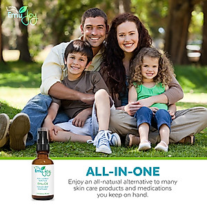 Emu Joy Emu Oil Organic - 100% Pure, Made in the USA - Emu Oil for Skin, Face, Hair, and Nails, Piercing Bump Oil & Tattoo Aftercare