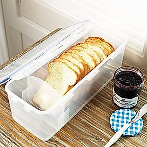 LOCK & LOCK Easy Essentials Food Storage lids/Airtight containers, BPA Free, Bread Box-21.1 Cup, Clear