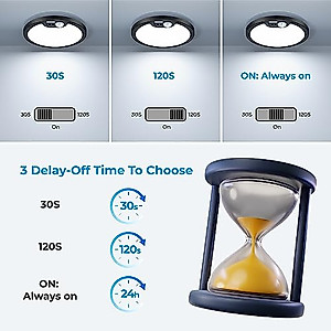 BLNAN Rechargeable Motion Sensor Ceiling Light, Battery Operated Wireless Motion Activated Flush Mount LED Light, 7 Inch 7000mAh 3000K 4000K 6000K, Timers for Closet Pantry Stair Hallway