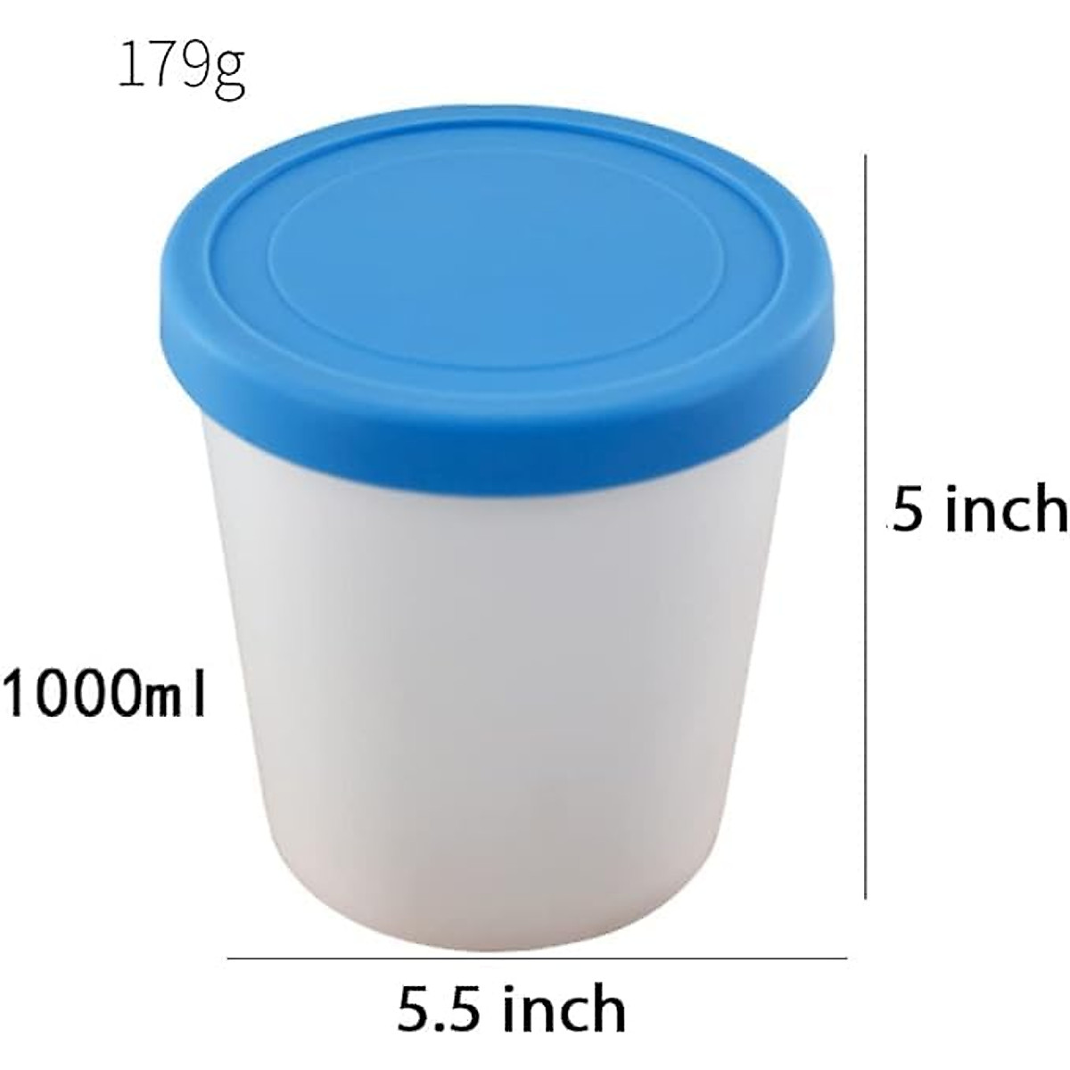 INANNING Modern and Sleek Ice Cream Containers (4 Pcs) - Reusable, Leak Resistant, Freezer & Microwave Safe