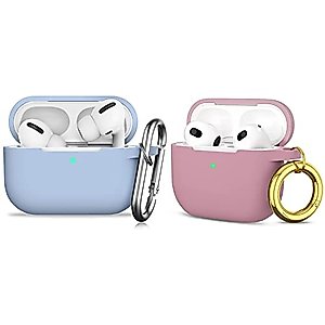 [Bundle] GMUDA for AirPods Pro Case & AirPods 3rd Generation Case(2021), Protective Silicone Cover with Keychain, Front LED Visible