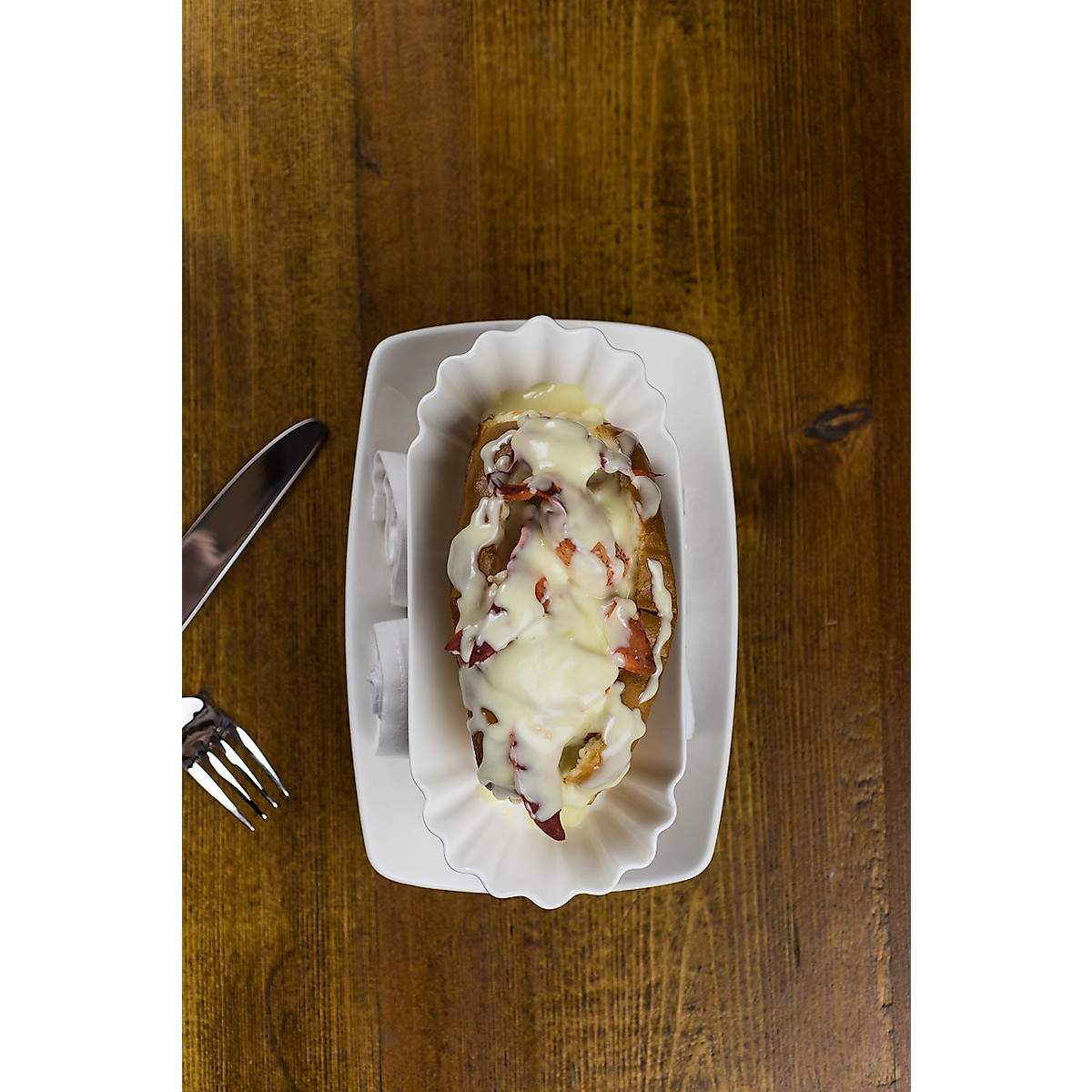 Fortessa Fortaluxe Food Truck Chic Large Serving Boat Plate, 8.5 x 6-Inch, Set of 4