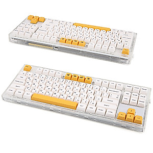 BowJian Japanese Keycaps - PBT Keycaps - XDA Profile 140 Keys Keycaps - ANSI Layout - Milk & Bee Theme Keycaps for Gateron Kailh Cherry MX Switches Mechanical Gaming Keyboards (Milk & Bee)