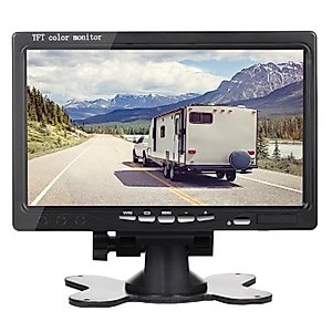 JOINLGO HD 7 inchesHD Car Monitor Screen for Truck Van Bus RV VGA+DC Port, 2 Meters