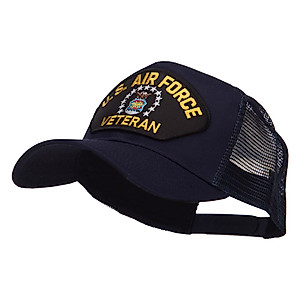 e4Hats.com US Air Force Veteran Military Patched Mesh Cap - Navy OSFM