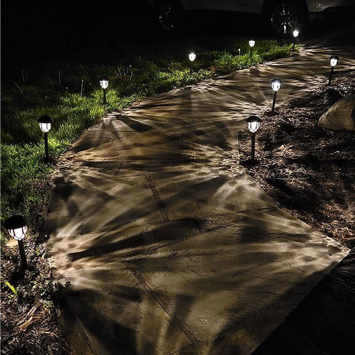 EXCMARK 10 Pack Solar Lights Outdoor Decorative Garden Yard Lights for Pathway Walkway Sidewalk Driveway. (Brown, Warm White)