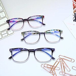 STASTEND 5 Pack Reading Glasses Blue Light Blocking for Women,Computer Readers with Spring Hinge (Multicolor-C3, 1.75, multiplier_x)