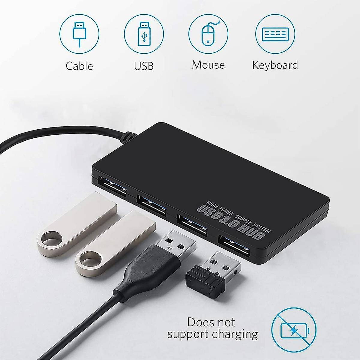 Ultra-Slim Data USB Hub USB C to USB Hub 4 Ports Type C to USB 3.0 Hub USB C to USB Adapter Support 7/8/10, Vista, XP, 2003/2000/ME, OS X, Linux Systems