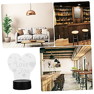 ARTIBETTER 1pc Love Colorful Night Lamp Bedroom Atmosphere Light Party Decorative Light 3D Party Night Light Romantic Night Light Romantic Gift Love Night Lights LED Night Lights Desk Topper