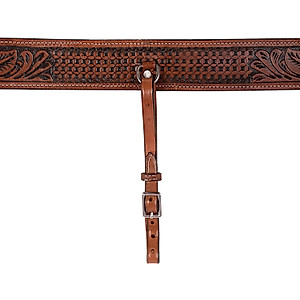 WEMBILS Equitack Western Horse Saddle Back Cinch Flank Strap Rear Girth Leather Buckskin Billet Keeper (Leather, 40 inches)
