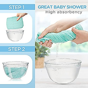 Tegeme 10 Pack Baby Muslin Burp Cloths Large 20" by 10" Cotton Absorbent Washcloths Burp Cloths for Baby Burping Cloth Diapers Bibs for Baby Registry as Shower,Great Shower Gift (Multi Colors)