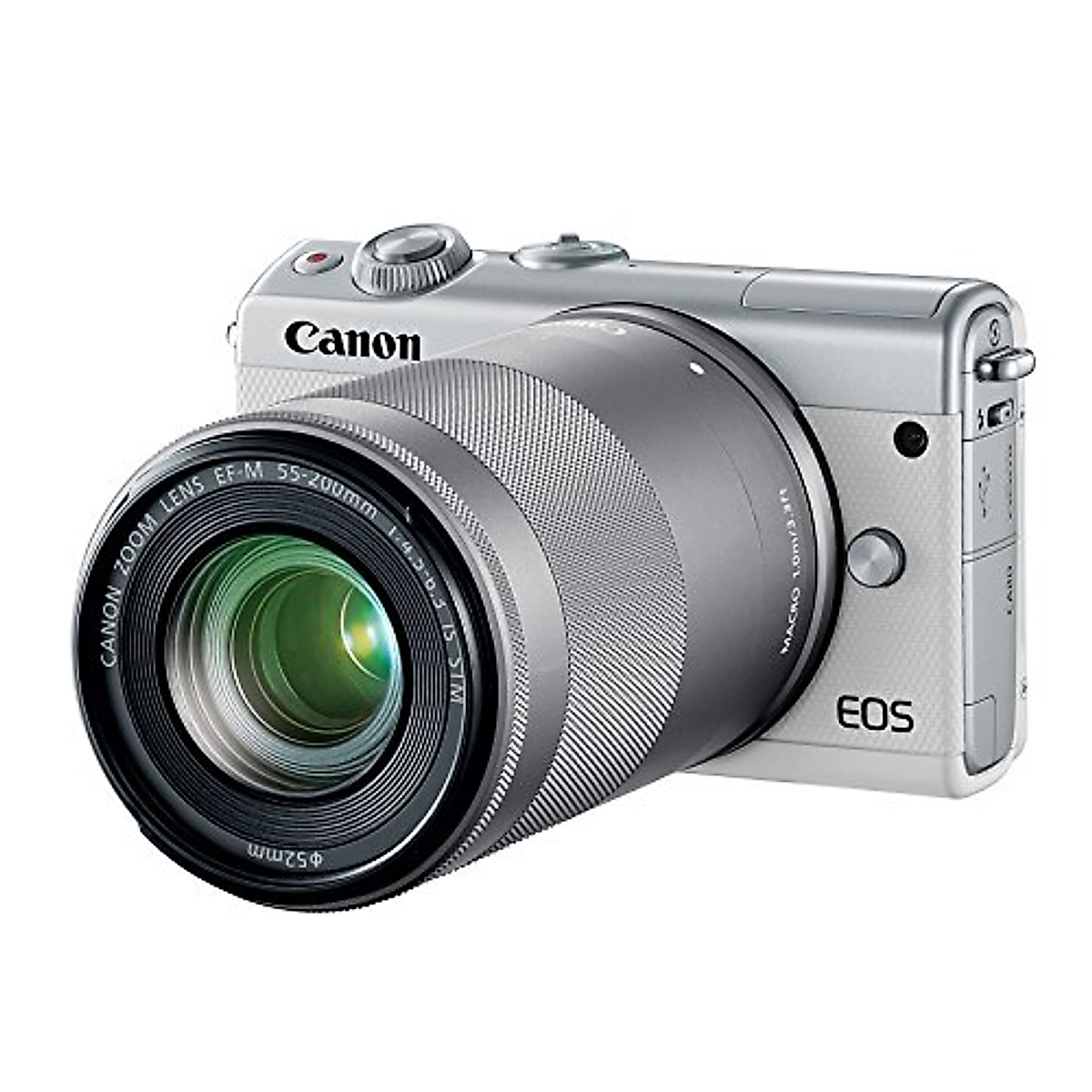 Canon EOS M100 Mirrorless Camera w/ 15-45mm Lens & 55-200mm Lens - Wi-Fi, Bluetooth, and NFC Enabled (White)