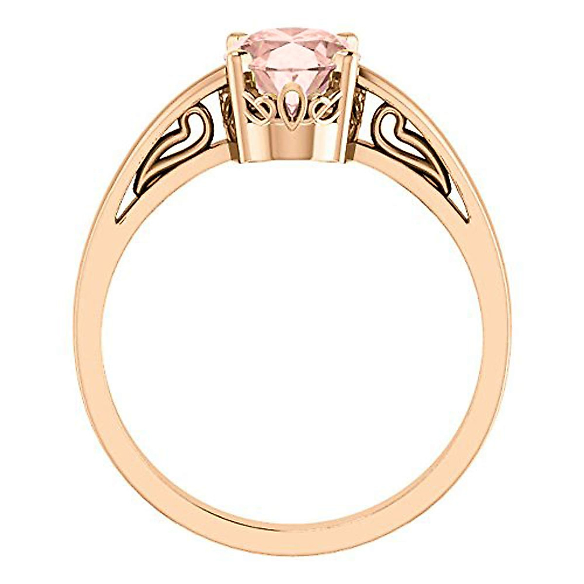 1ct Oval Morganite 14K Rose Gold Ring (6.5)