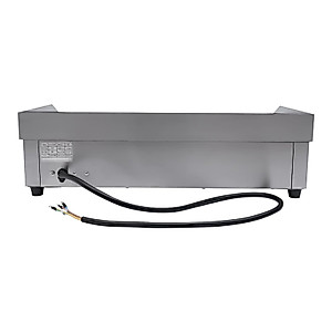 Commercial Flat Top Griddle 3000W Electric Countertop Griddle Flat Top Grill 28.7"x17.3" Flat & Fluted Stainless Steel Teppanyaki Grill 122-572°F Dual Independent TEMP Control(NO PLUG)