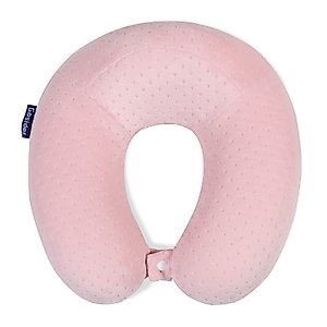 Gosider Neck Pillow Memory Foam Comfortable Travel Neck Pillow, Pink Airplane Pillow U Shape for Head and Neck Support, Portable Neck Pillows for Sleeping Travel Machine Washable