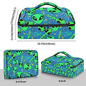 Kcldeci Insulated Thermal Food Carrier Insulated Casserole Carrier for Hot or Cold Food,Alien Space Pattern (2) Insulated Tote Bag for Potluck Cookouts Parties Picnic,Lasagna Lugger