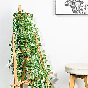 LuLuHouse Exoment 78Ft 12 Strands Artificial Ivy Leaf Plants Greenery Hanging Vines for Home Room Garden Office Wedding Wall Decor (Green)
