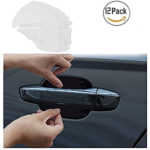 Younglingn 12 Pcs Universal Transparent Invisible Car Door Handle Scratches Protective Films Clear Side Sticker Scratches Car Door Protector Films